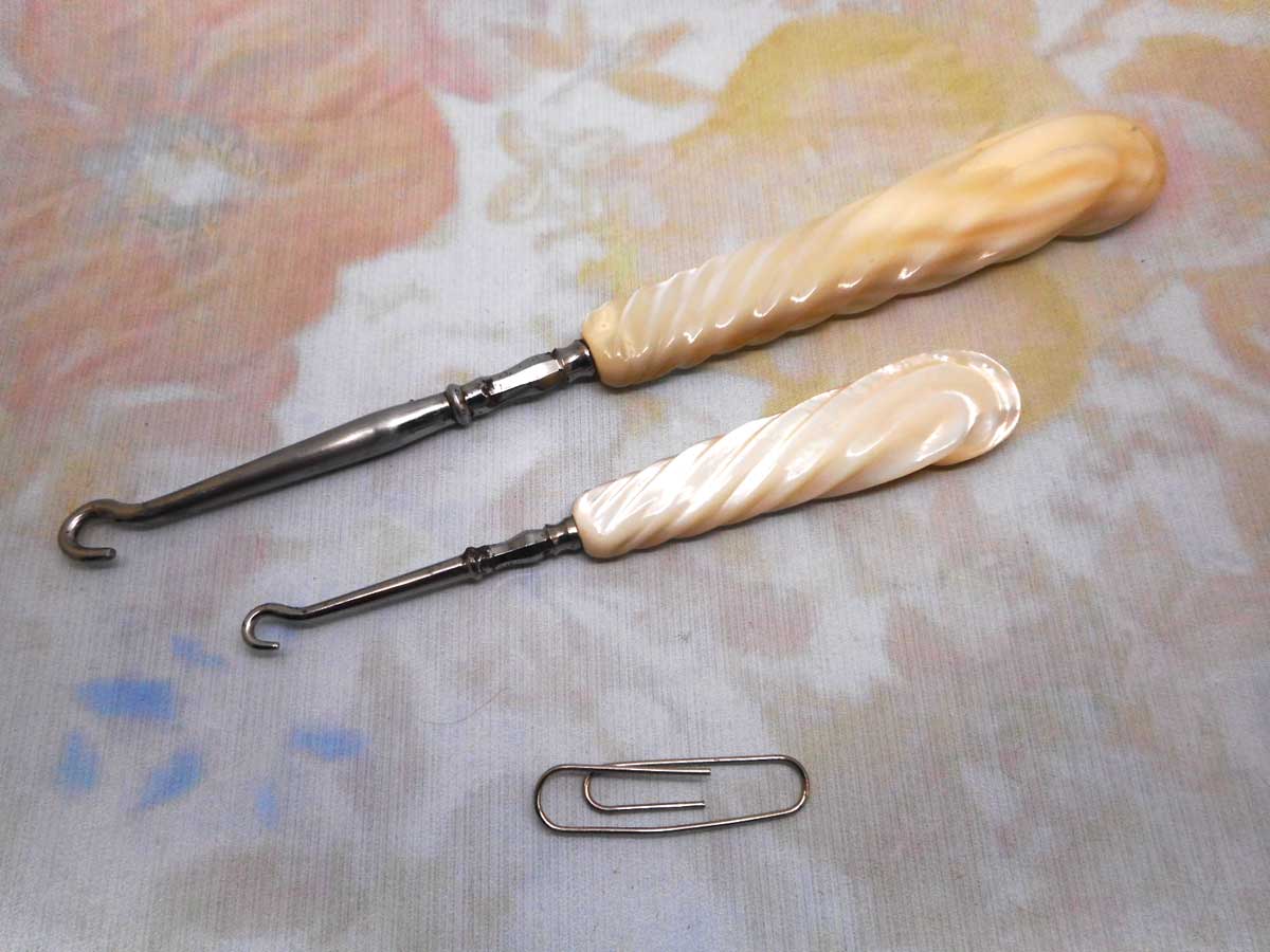 A pair of mother of pearl handled button hooks. c1900-1920. – Curio ...