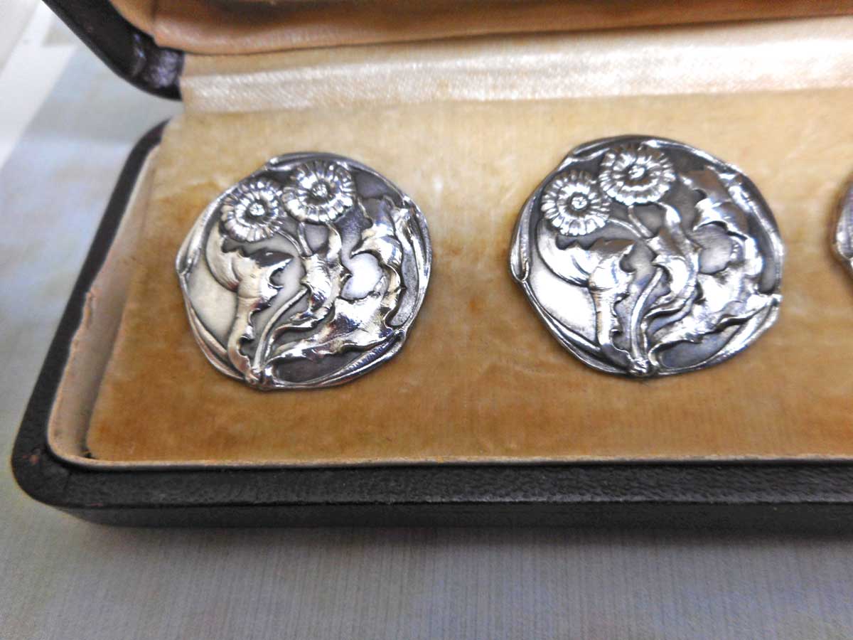 SOLD…..A set of 6 sterling silver buttons. c 1890-1910 – Curio Cabinet ...
