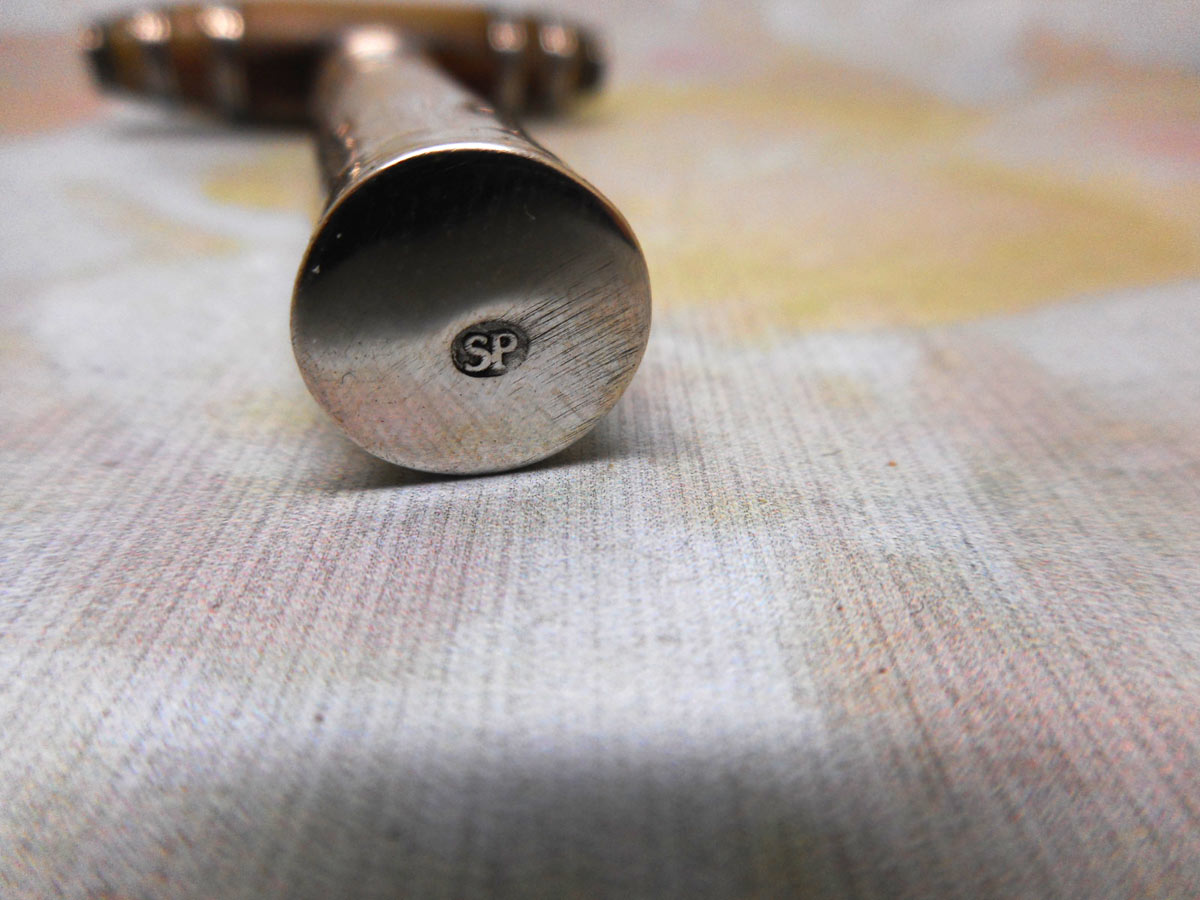 A Georgian silver mounted travelling corkscrew. SP maker. c 1800 ...