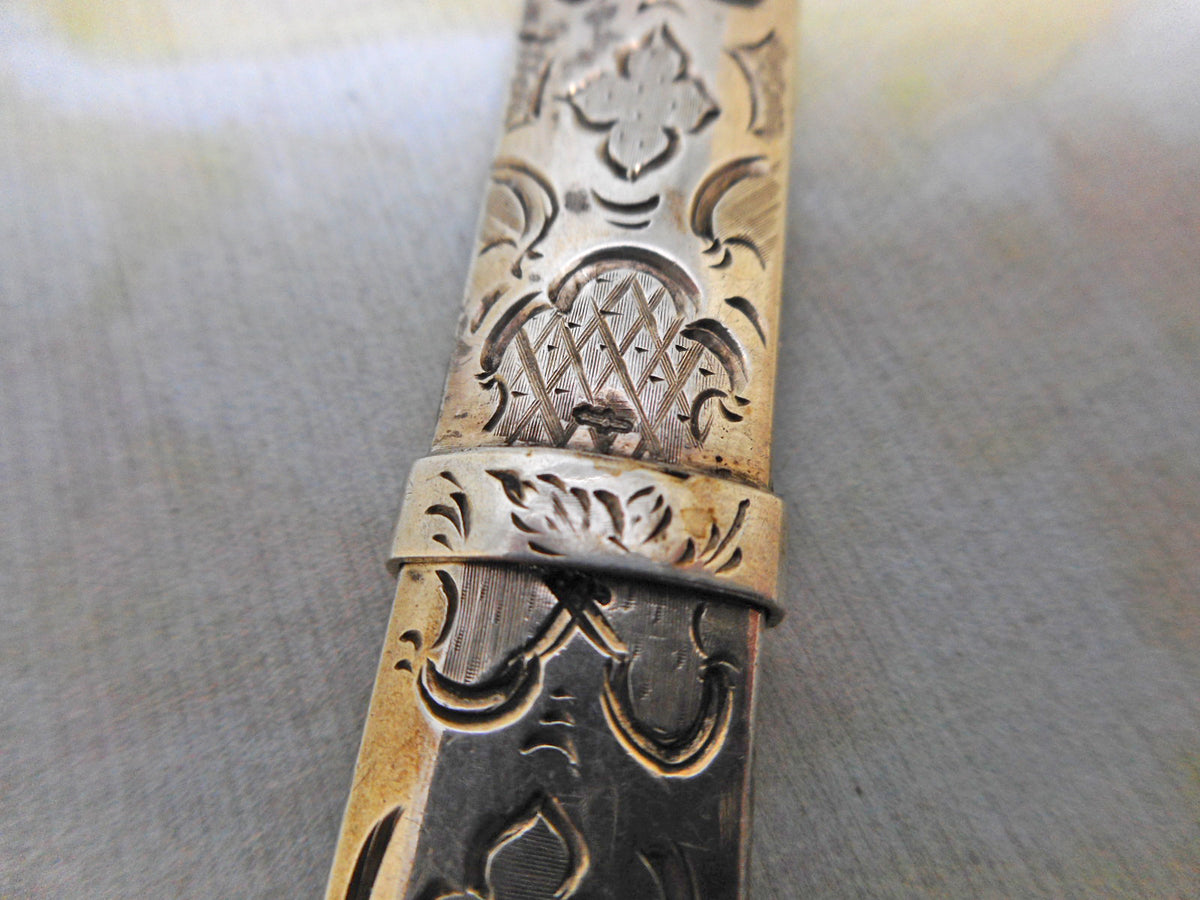 An engraved Dutch silver bodkin case. c 1870 – Curio Cabinet Antiques