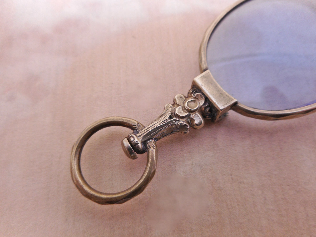 A lorgnette with blue tinted lenses. 19thc – Curio Cabinet Antiques