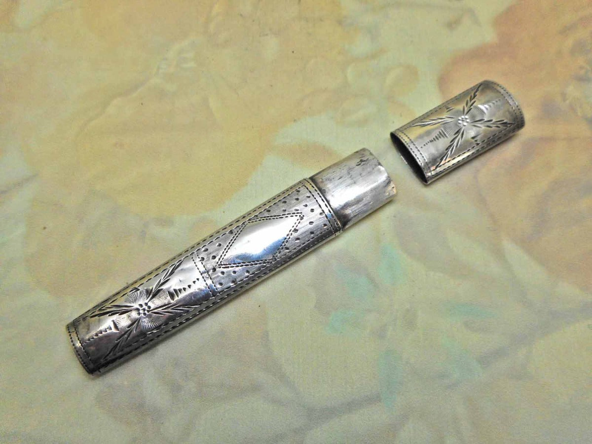 SOLD………………A Georgian silver bodkin case. c 1800 Samuel Pemberton maker ...