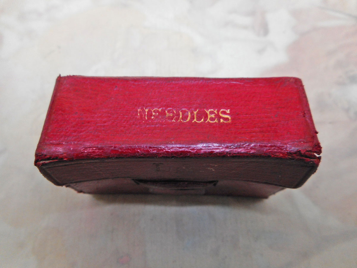 SOLD…….A Georgian red leather case -titled ‘Needles’ in gold. c 1820 ...