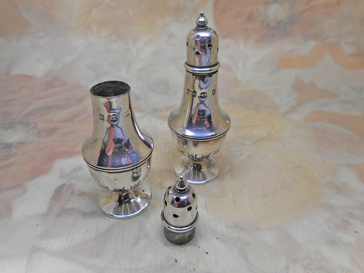 A pair of miniature silver pepperettes, 1897 – Curio Cabinet Antiques